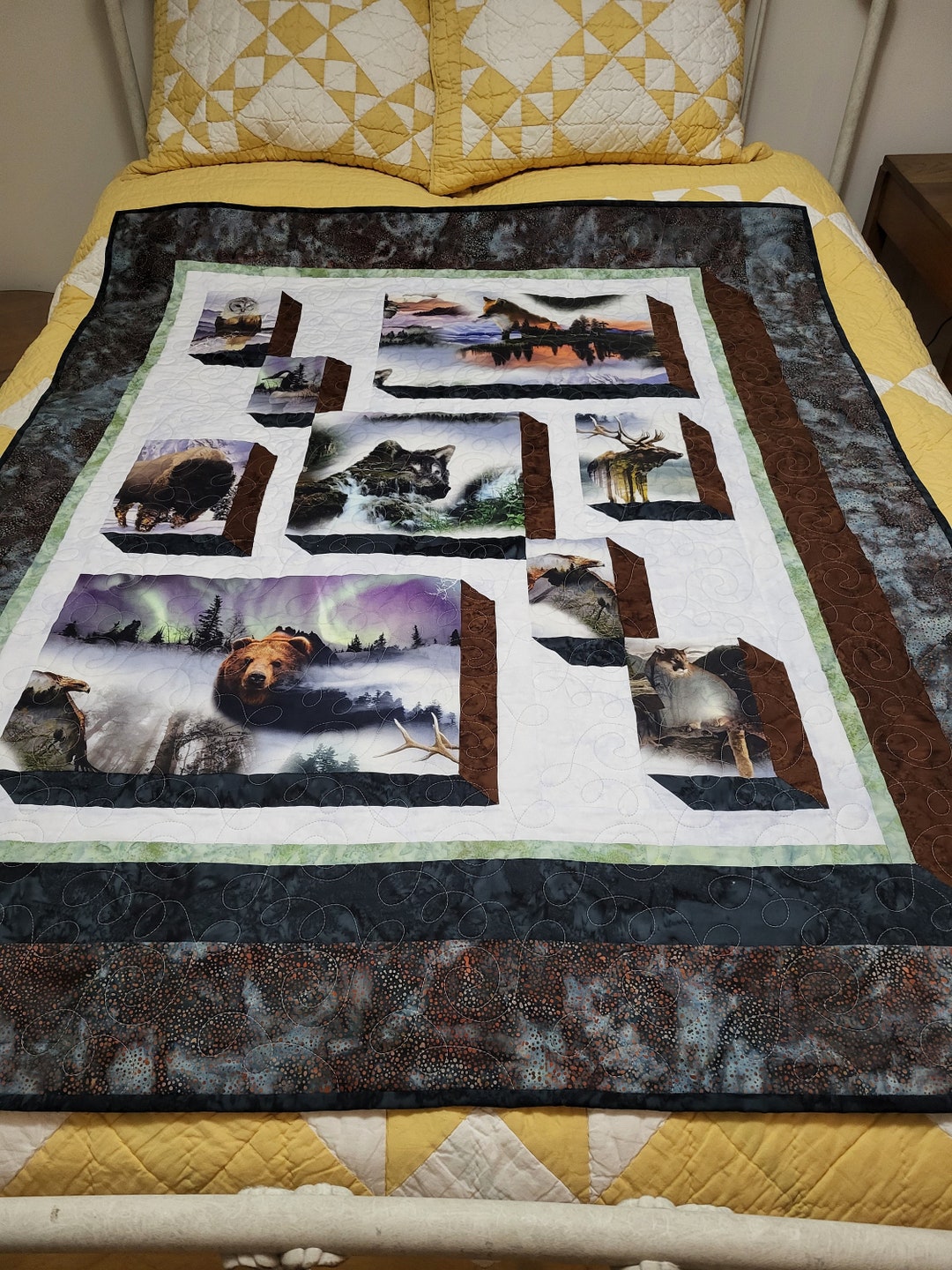 Lap Size Quilt or Wall Hanging With Alaska Wildlife Print - Etsy