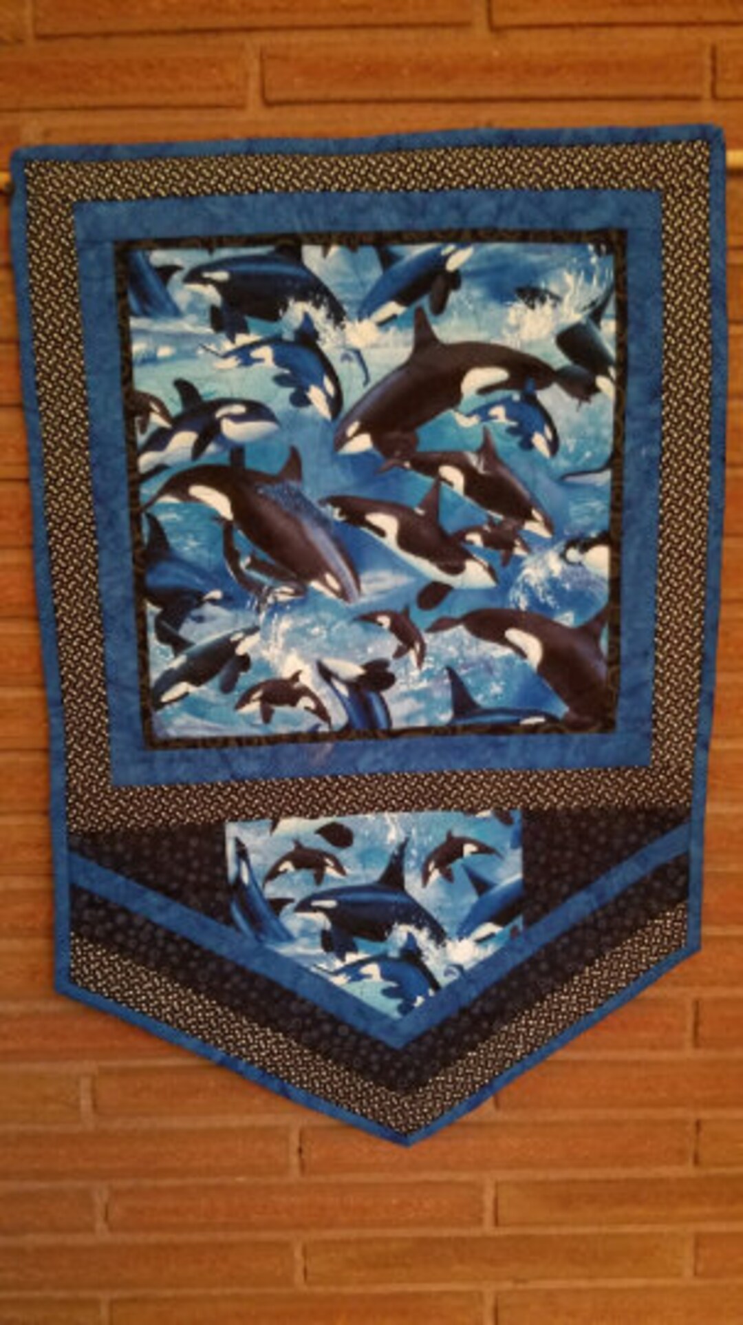 Quilted Wall Hanging/banner With Orca Themed Print - Etsy
