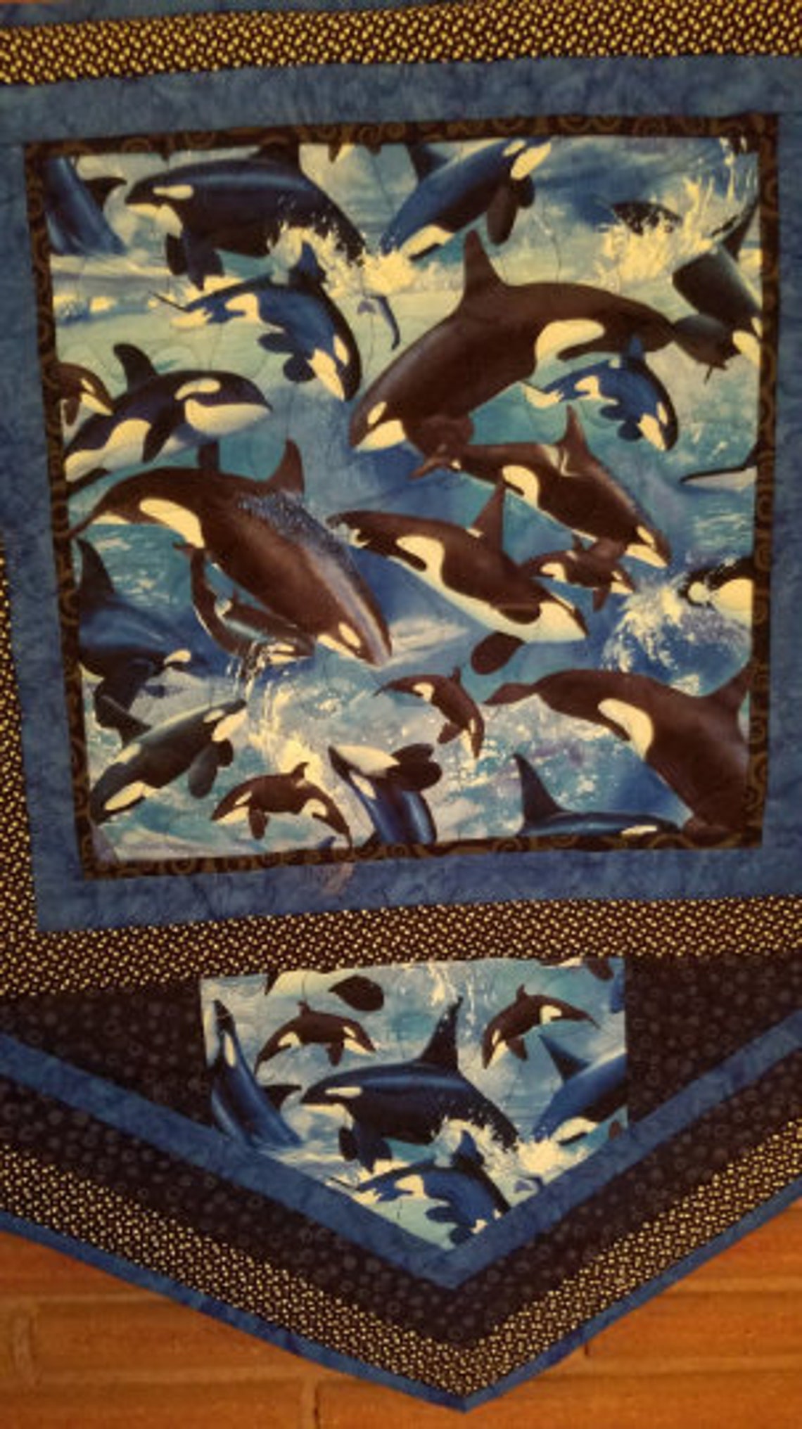 Quilted Wall Hanging/banner With Orca Themed Print - Etsy