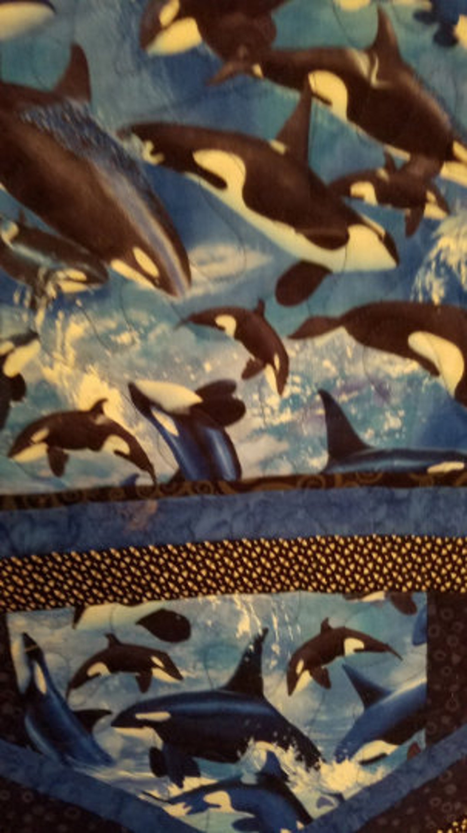 Quilted Wall Hanging/banner With Orca Themed Print - Etsy