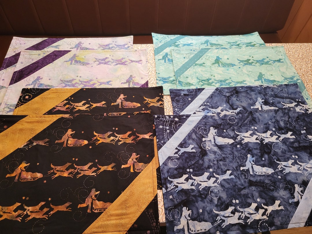 Set of 2 Placemats With Alaska Dogsled Print - Etsy