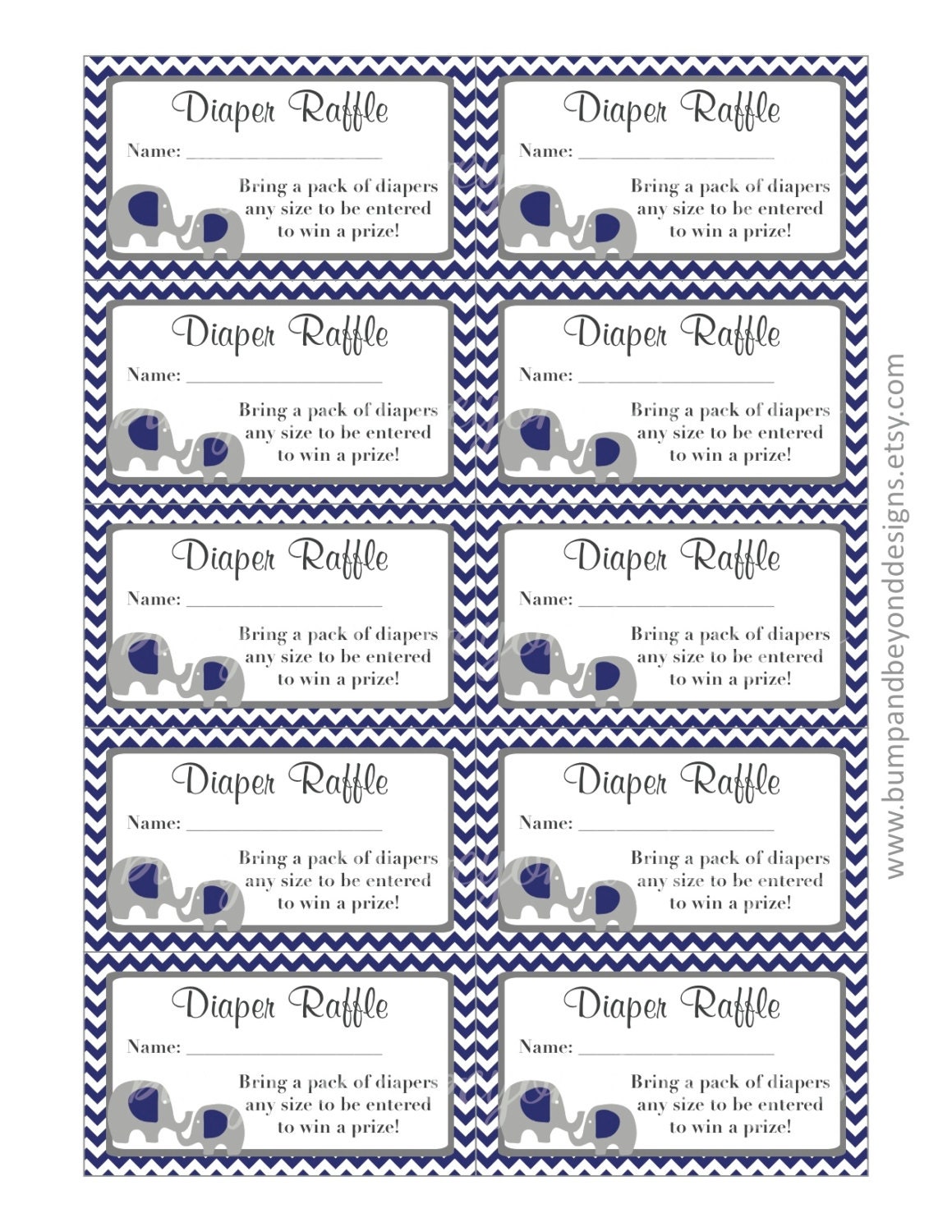 Diaper Raffle Tickets Baby Shower Party Navy Blue Grey Chevron | Etsy Diaper Raffle Tickets Baby Shower Party Navy Blue Grey Chevron | Etsy