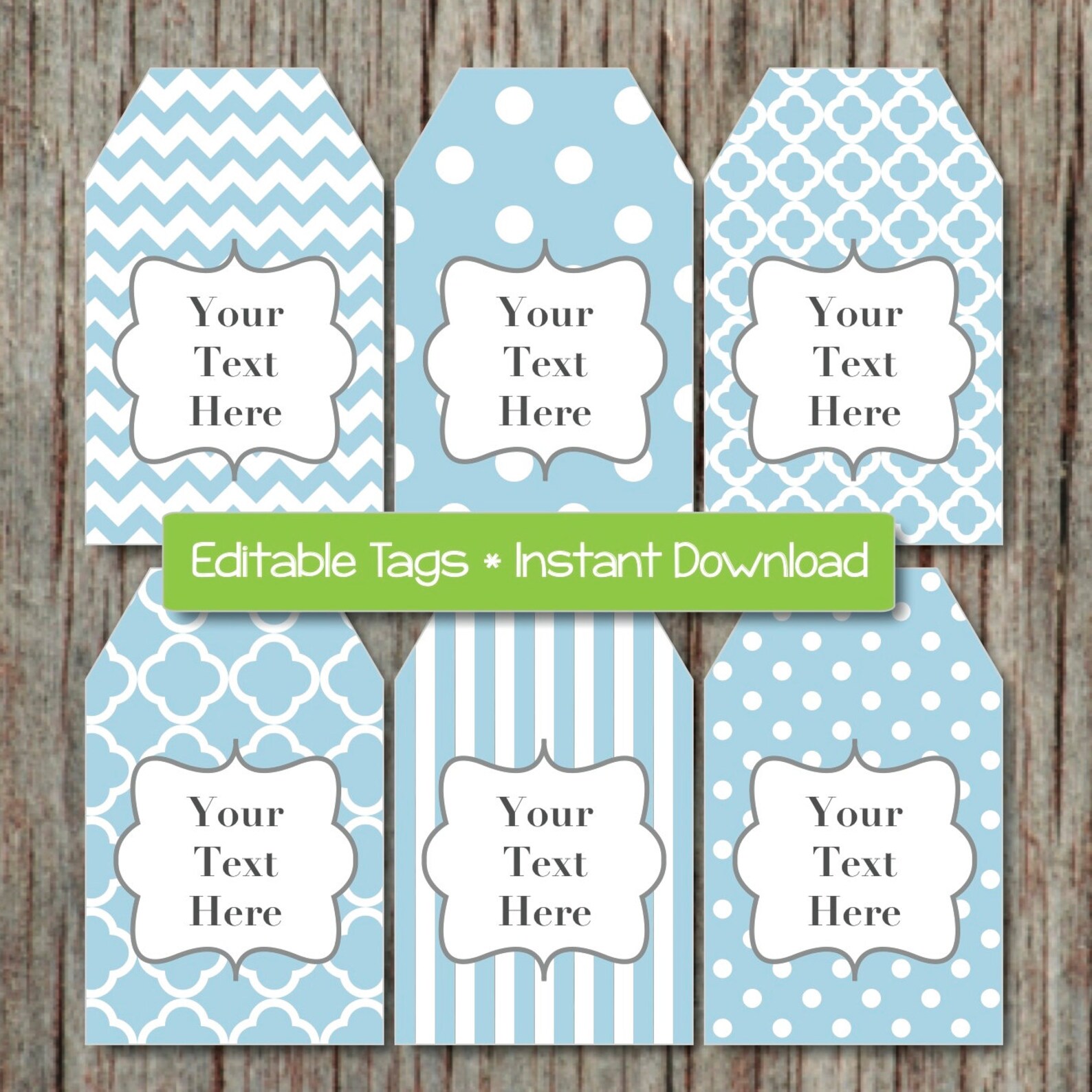 Thank You Tags Printable Gift Tags Editable Digital File JPG - Etsy