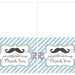 Printable Mustache Thank You Card Powder Blue Grey Instant Download ...