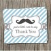 Printable Mustache Thank You Card Powder Blue Grey Instant Download ...