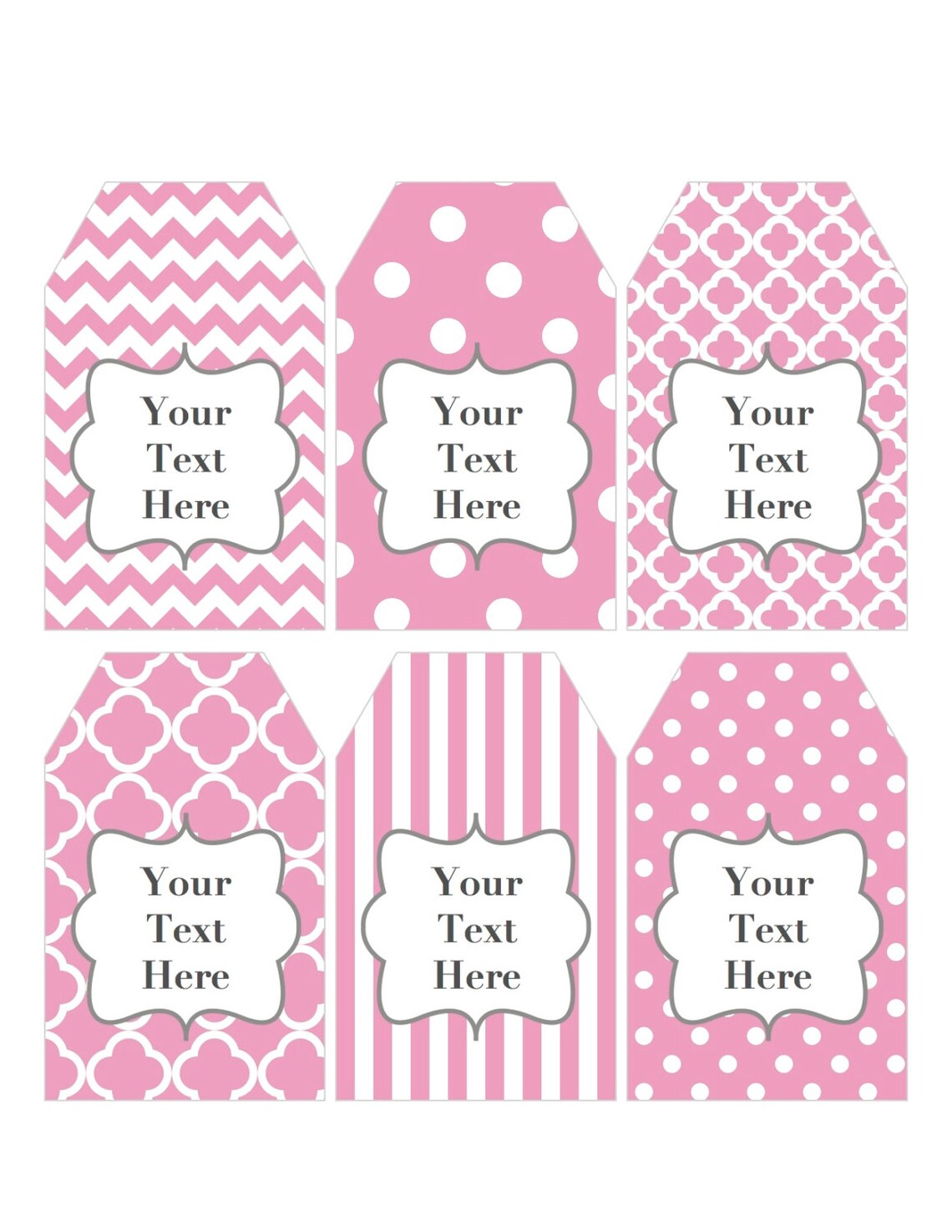 Editable Gift Tags Printable Digital Tags JPG File Gum Pink | Etsy