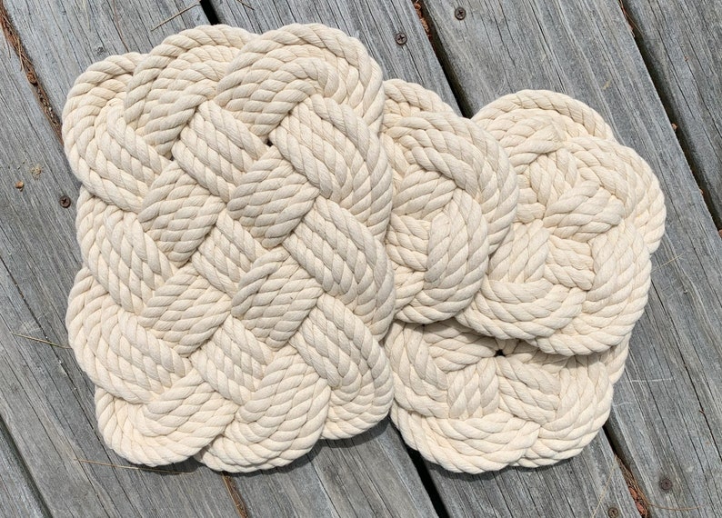 100% Cotton Rope Trivets, Round & Rectangular - Etsy