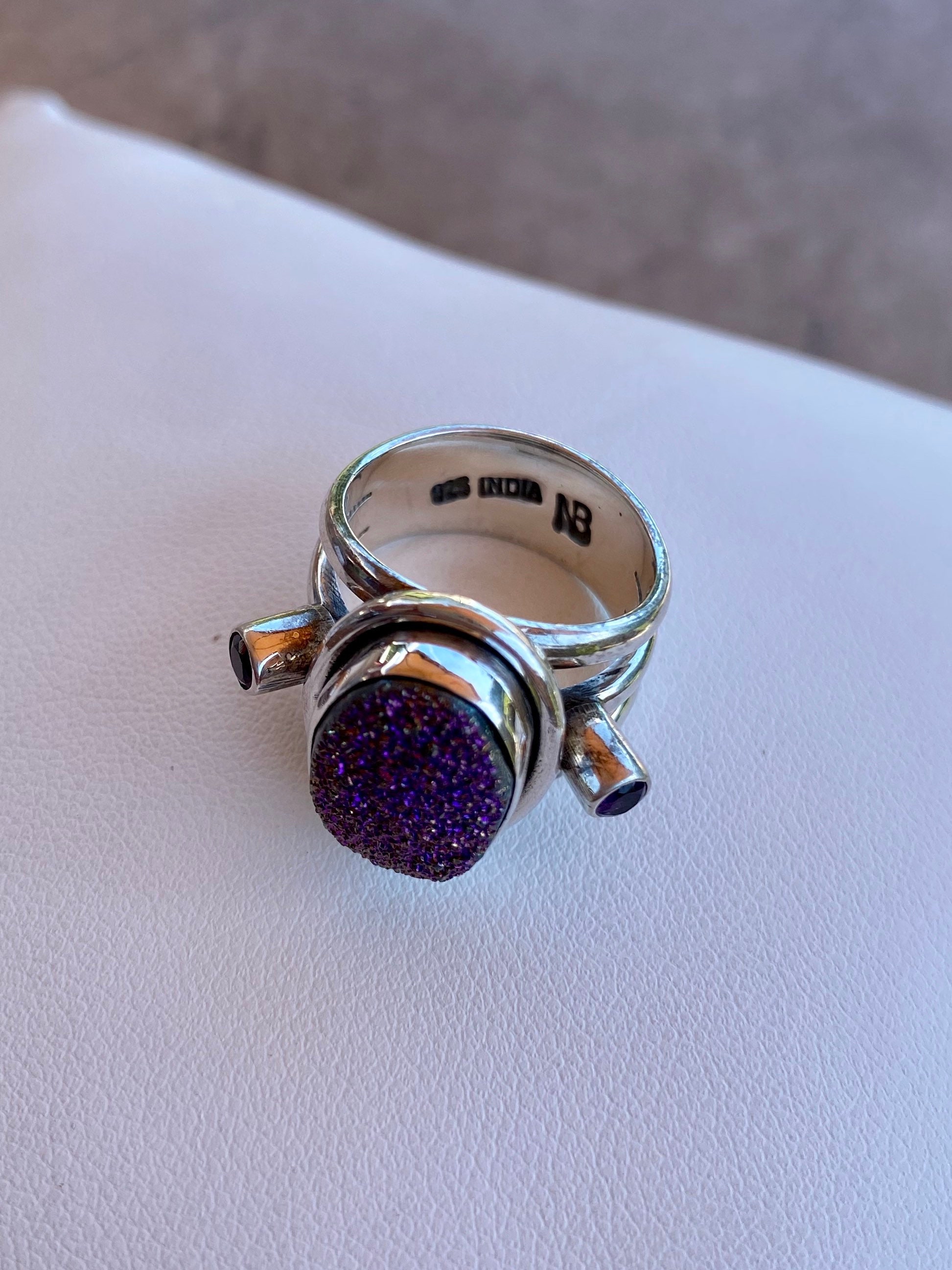 Nicky Bulter Druzy Amethyst Ring - Etsy