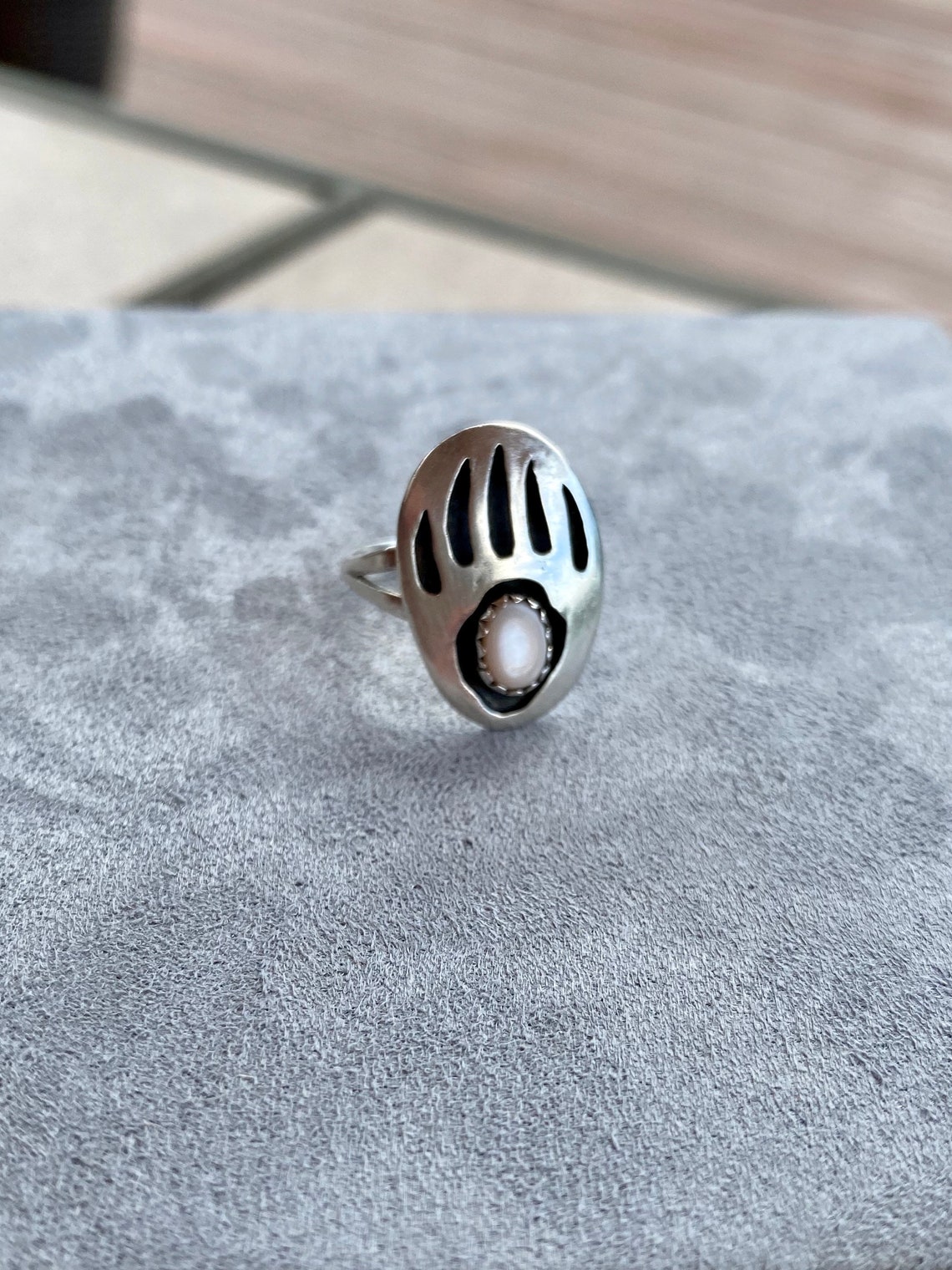 Native American Sterling Silver Bear Claw Ring - Etsy