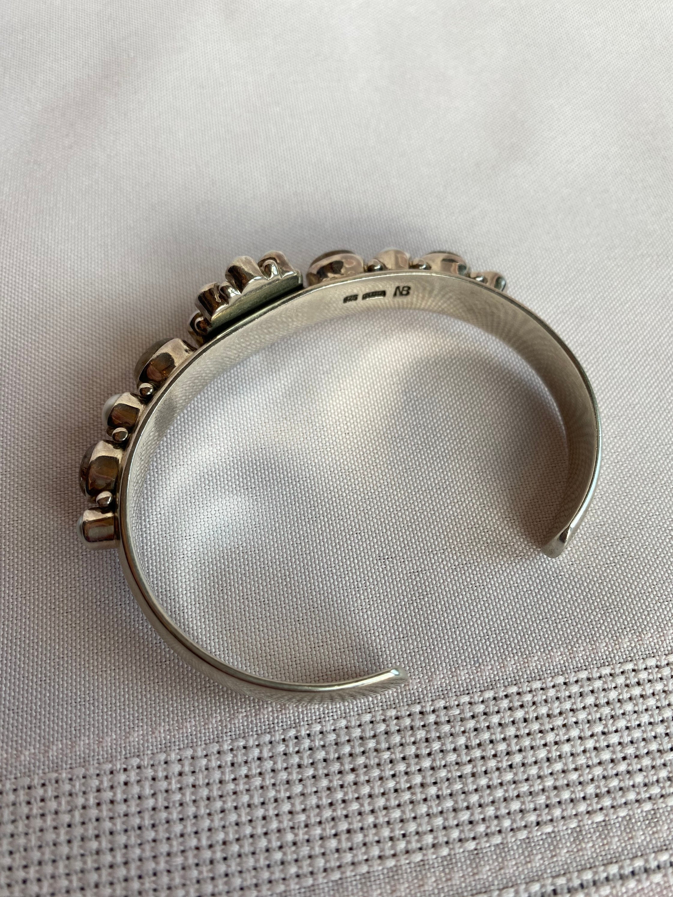 Nicky Butler NB 925 Sterling Silver Pearl and Quartz Cuff Bracelet - Etsy