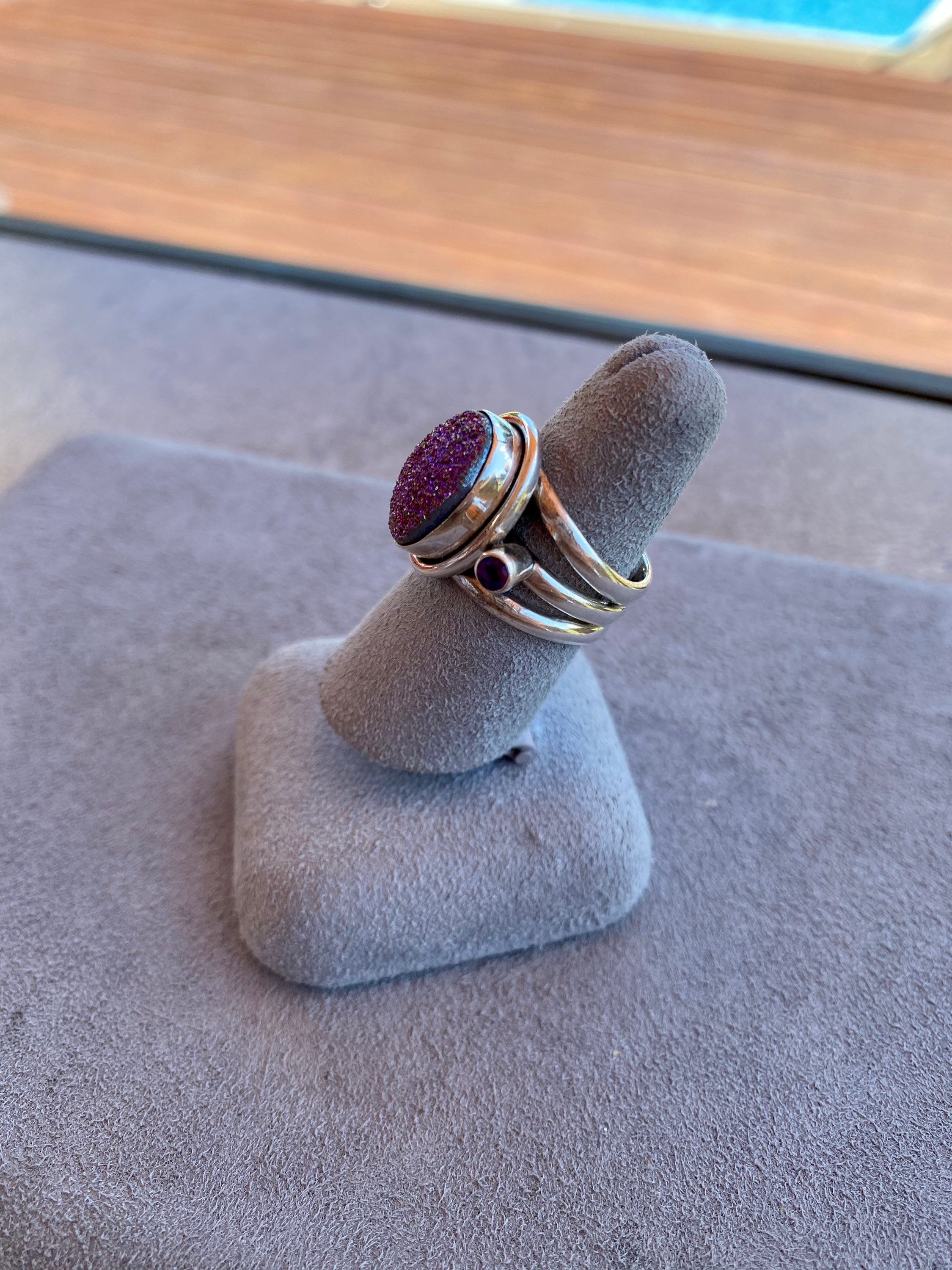 Nicky Bulter Druzy Amethyst Ring - Etsy