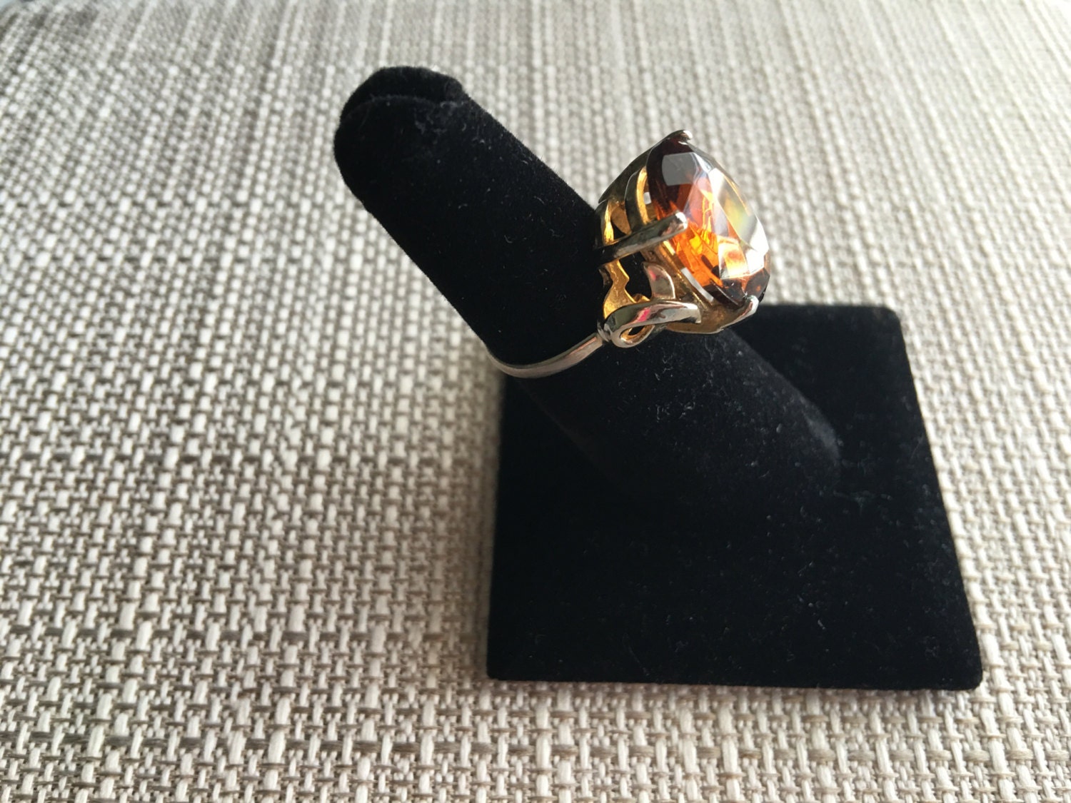 Sarah Coventry Amber Topaz Gold Tone Ring Size 7 - Etsy