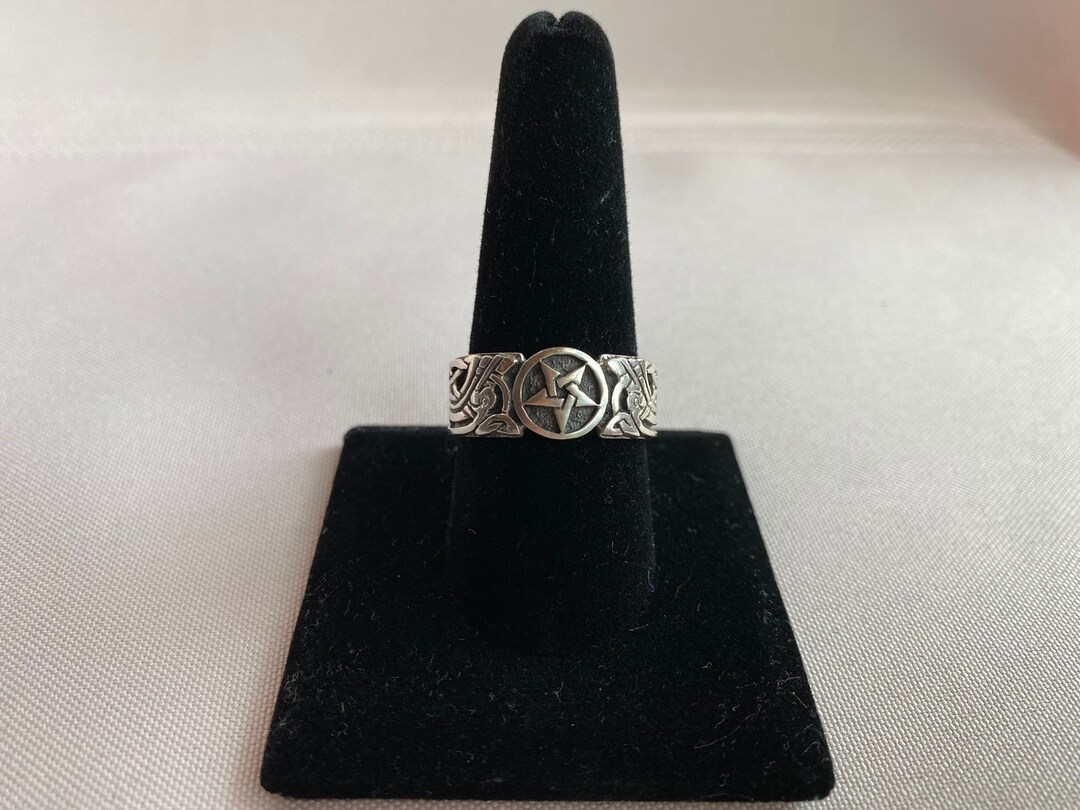Peter Stone Sterling Silver Celtic Star Ring Size 10 - Etsy
