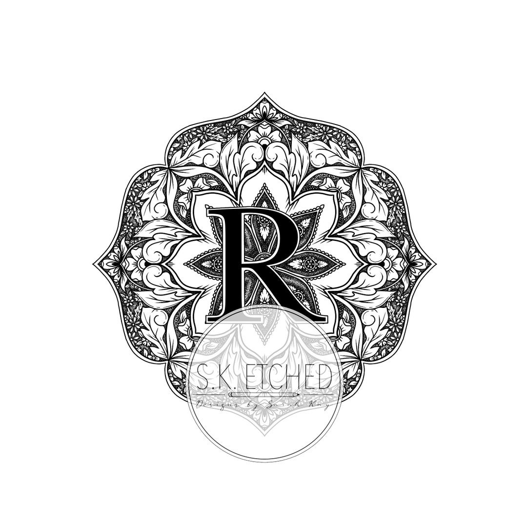 Monogram Mandala Printable - R - Etsy