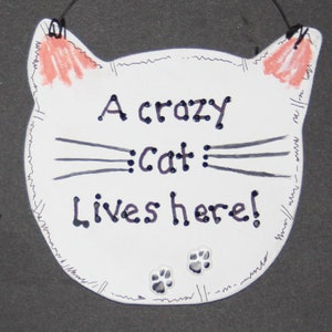 Funny Cat Sign | A Crazy Cat Lives Here! | Cat Gift | Cat Lover | Pet ...