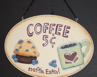 Coffee 5 Cents Sign | Etsy
