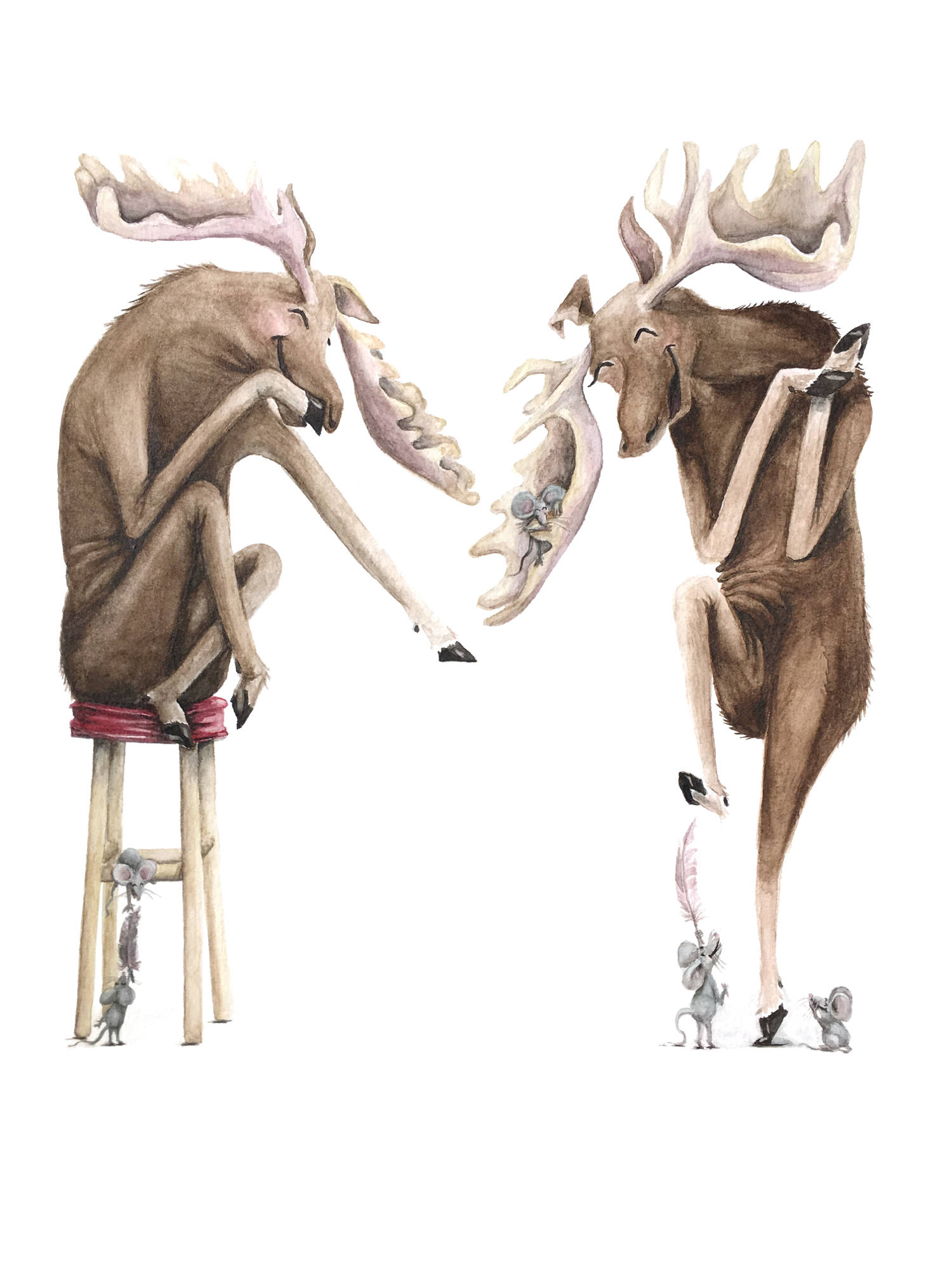 Mice and Moose Alphabet Animals Letter M // Pastel Neutral - Etsy