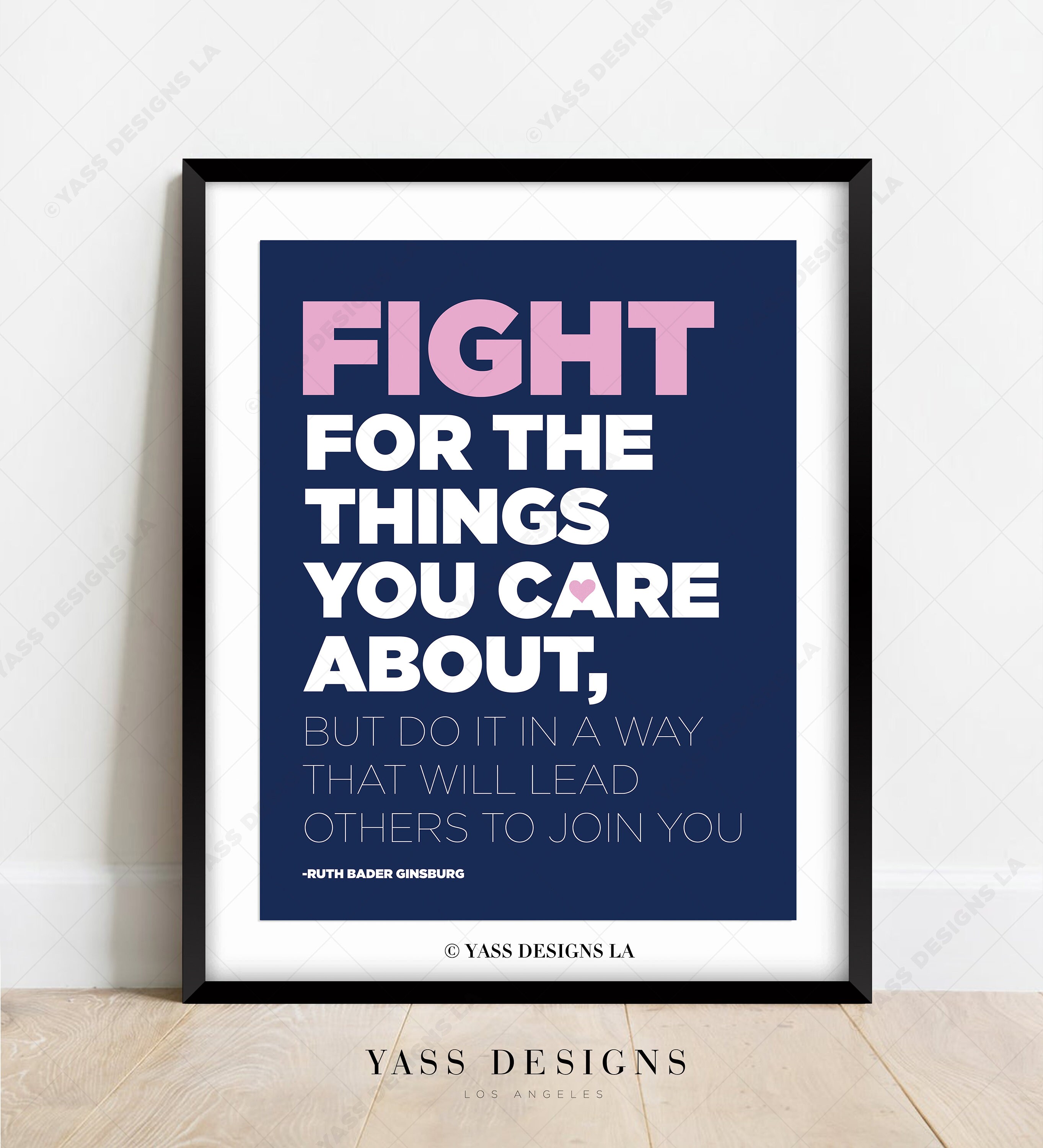 RBG Quote, Ruth Bader Ginsburg Wall Art Printable, Fight for the Things ...