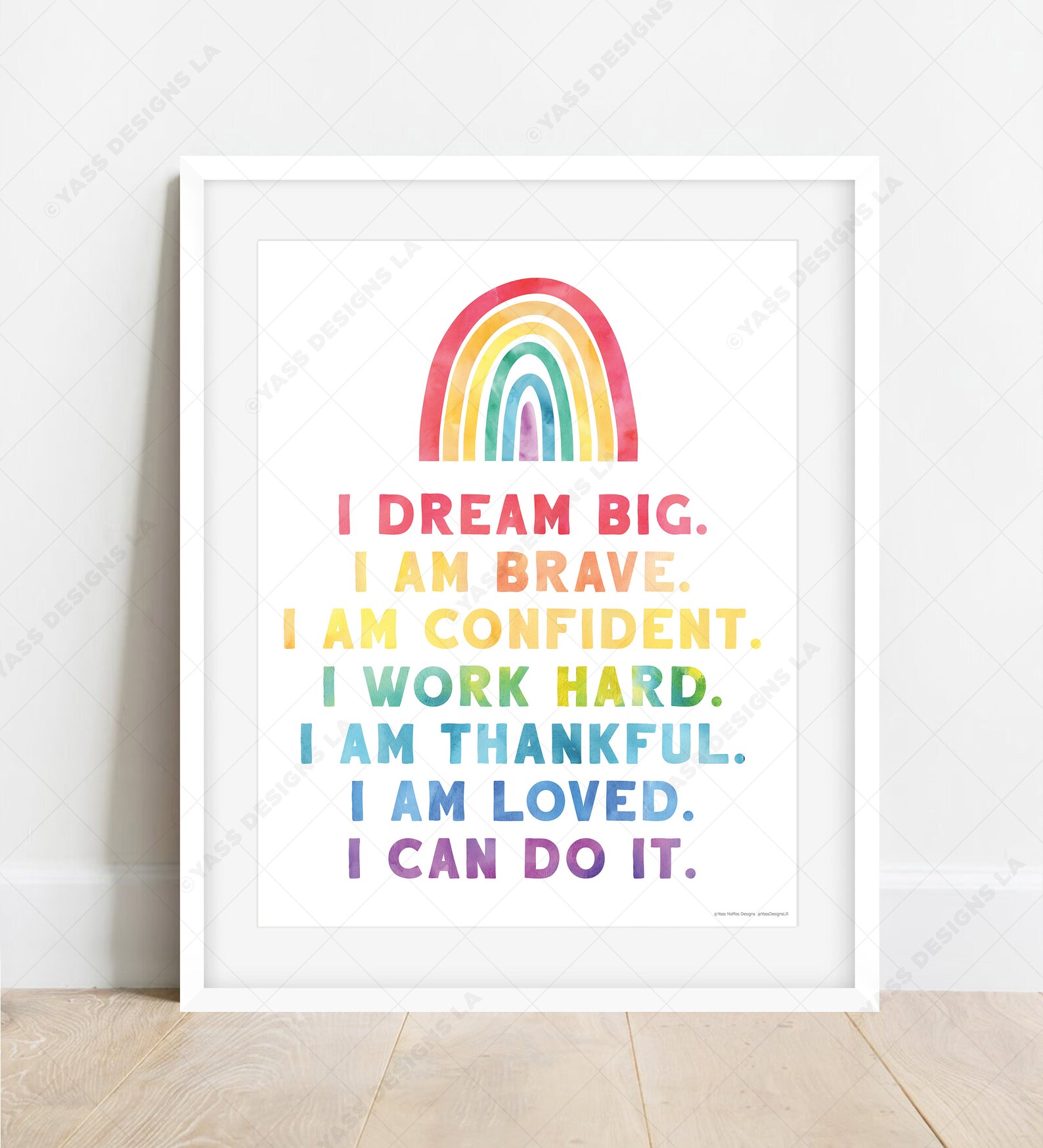 Dream Big Positive Affirmation Digital Poster Print, Growth Mindset Art ...