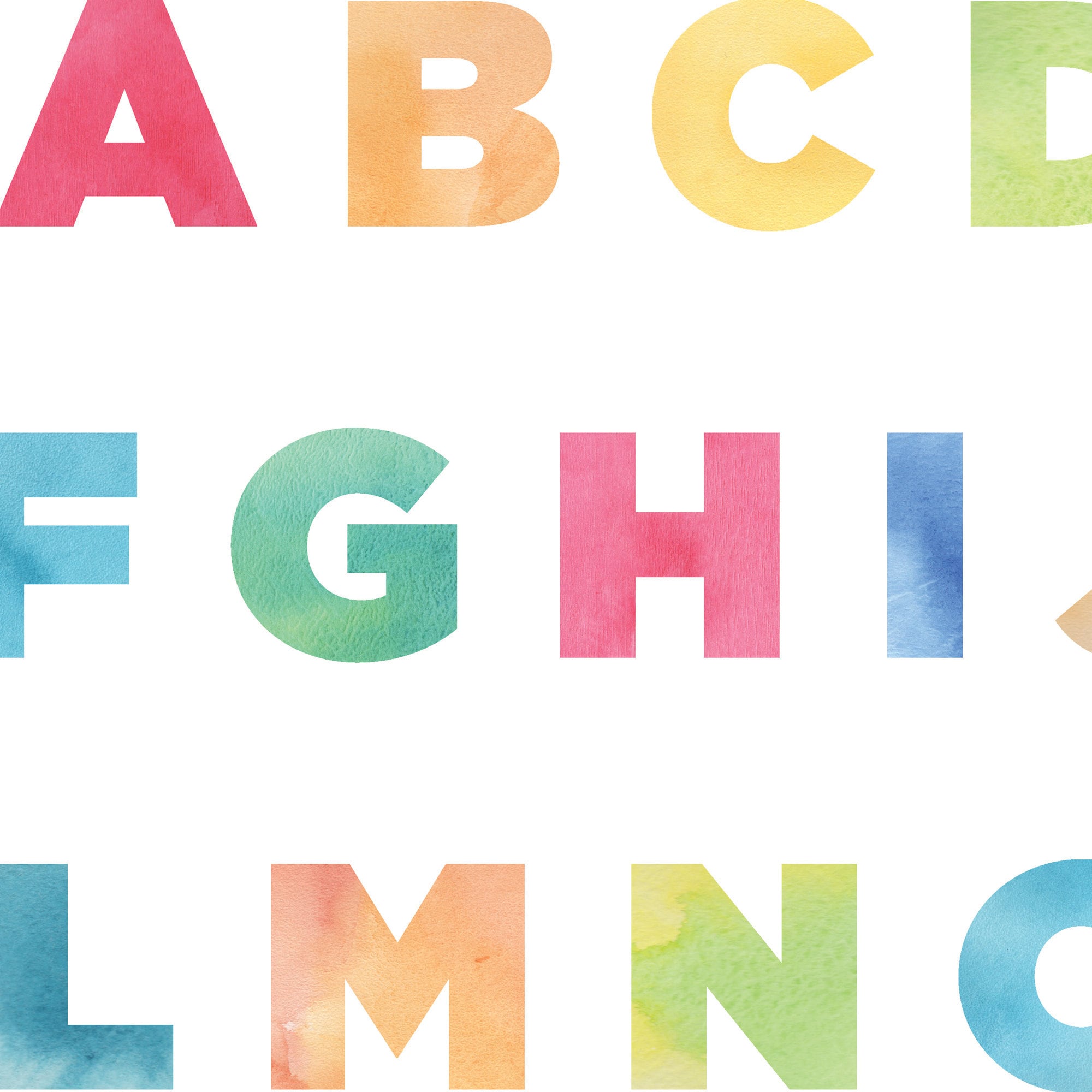 Rainbow Alphabet ABC Chart Digital Poster Print Download, Playroom ...
