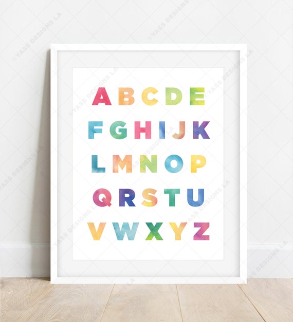 Rainbow Alphabet ABC Chart Digital Poster Print Download - Etsy India