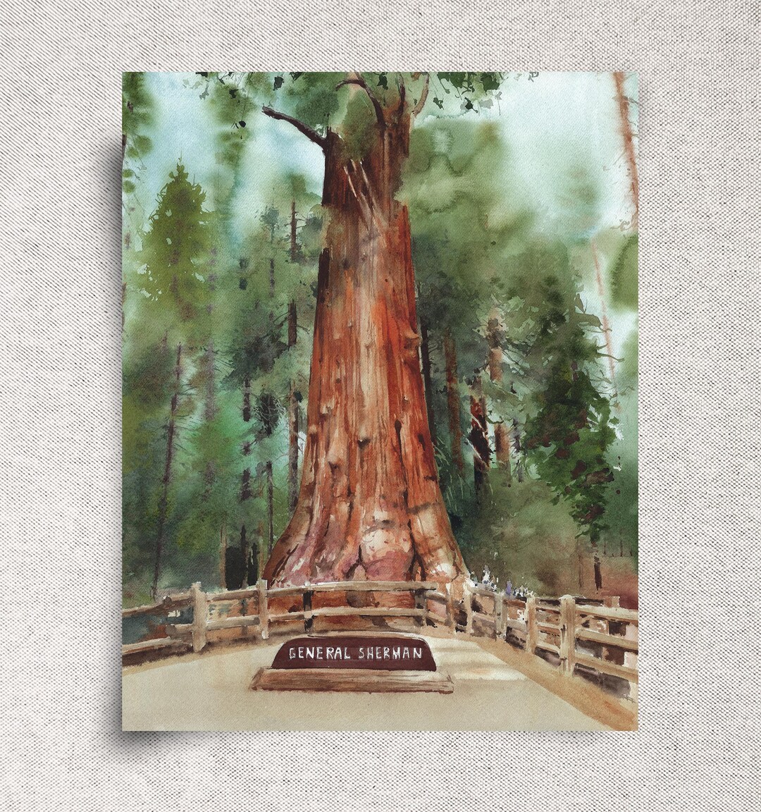 Sequoia National Park Original Watercolor Painting – California ...