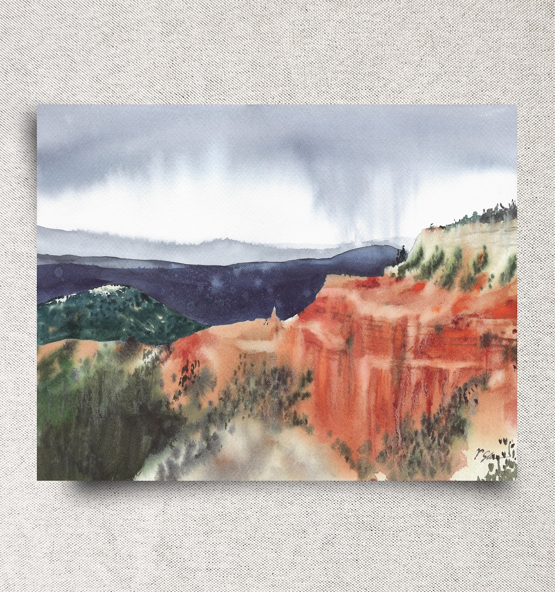 Bryce Canyon ORIGINAL Watercolor Painting, Utah Landscape, National ...