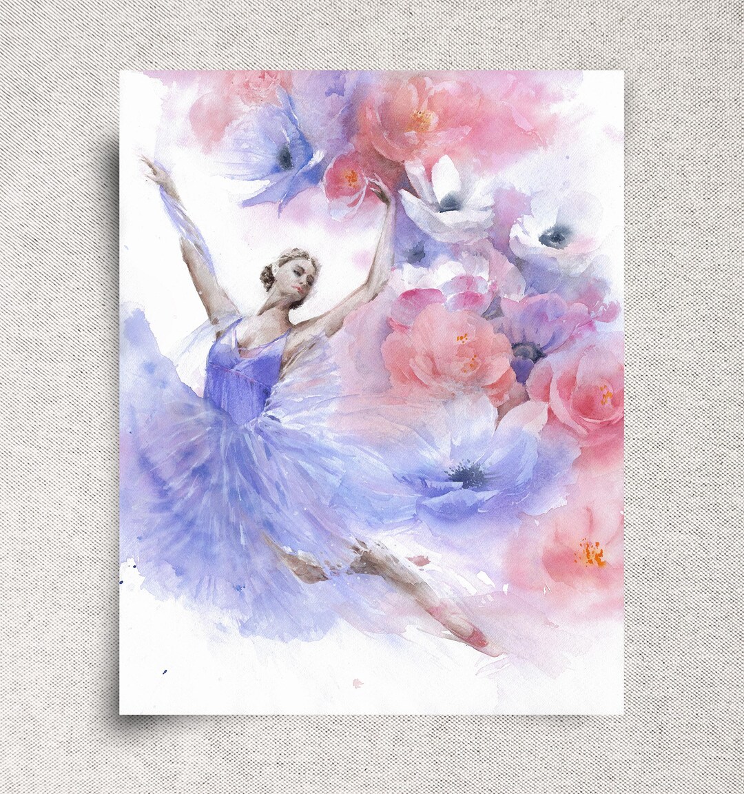 Ballerina in Bloom Original Watercolor Painting – Ballet Dancer Fine ...
