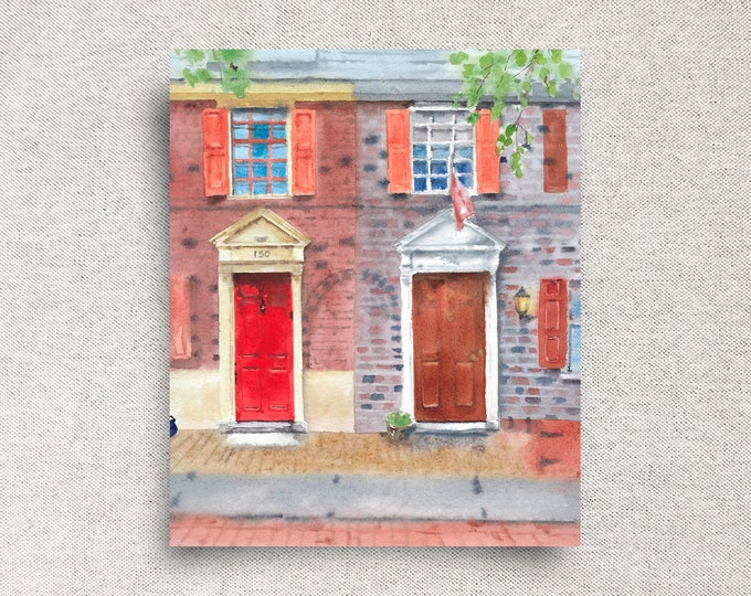 Rare Bart Phillips Sloane Lithograph Elfreth's Alley Philadelphia ...