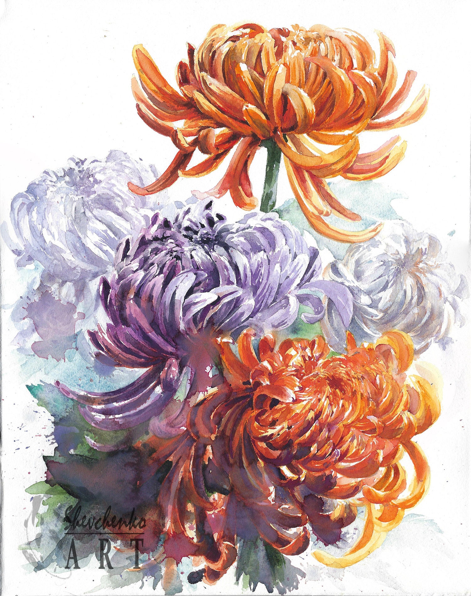 Mums original painting wall art artwork watercolor | Etsy