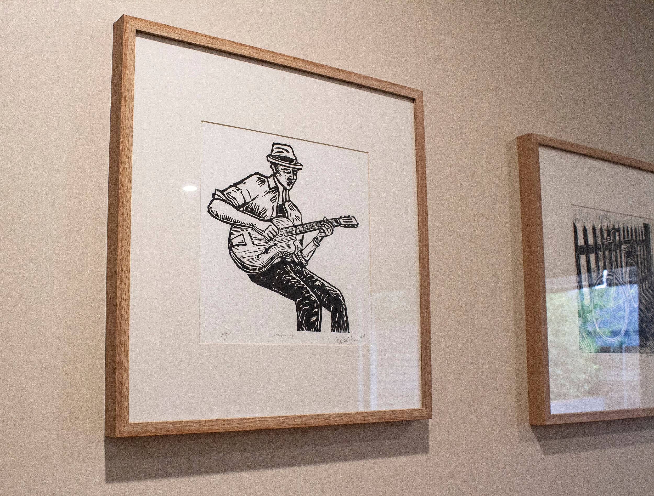 Guitarist Linocut Print - Etsy