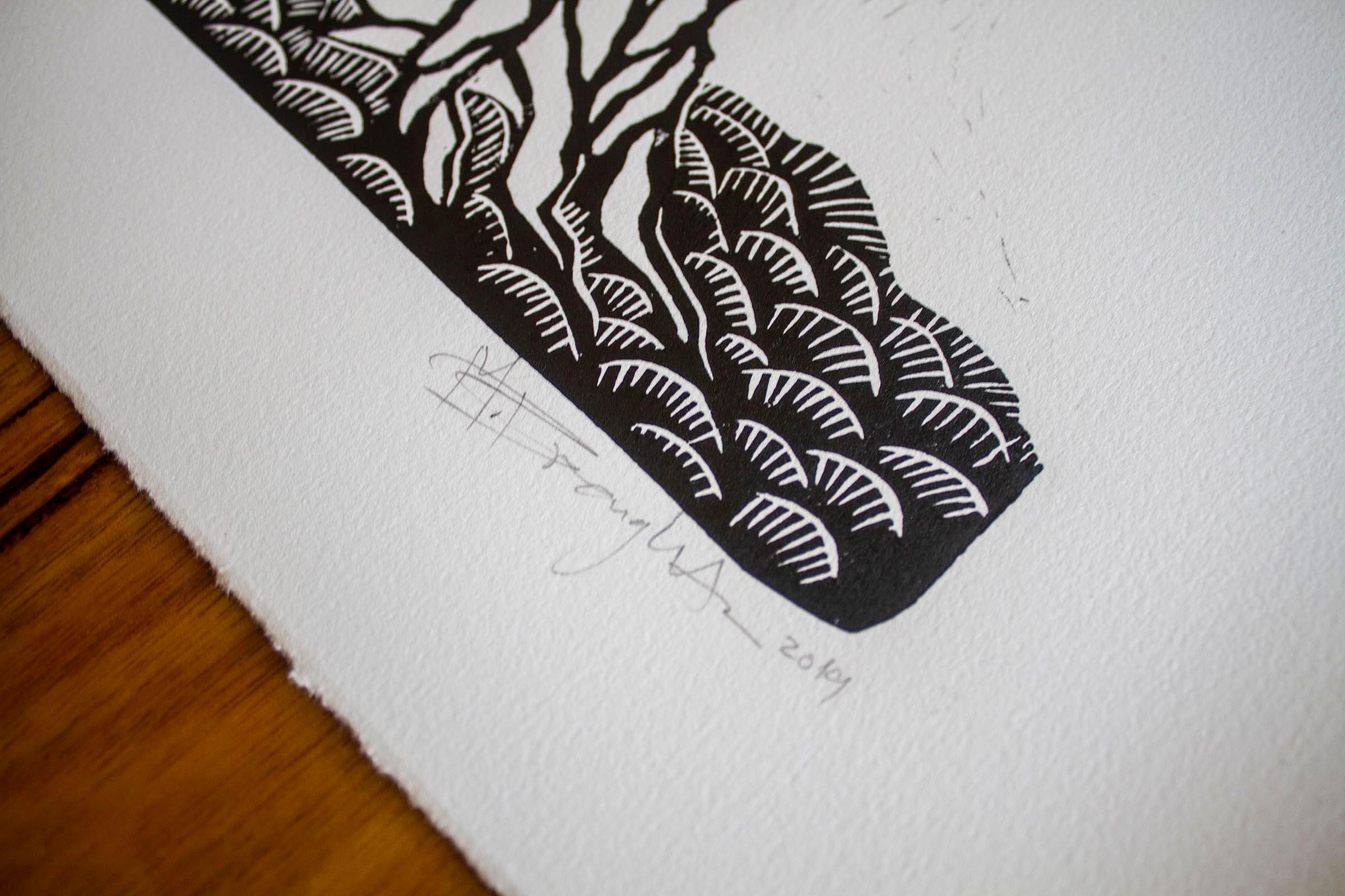 Tea Tree Linocut Print - Etsy Australia