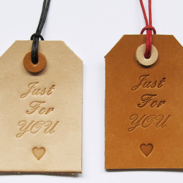 Leather Gift Tags, Hand-stamped Gift Tags - Etsy