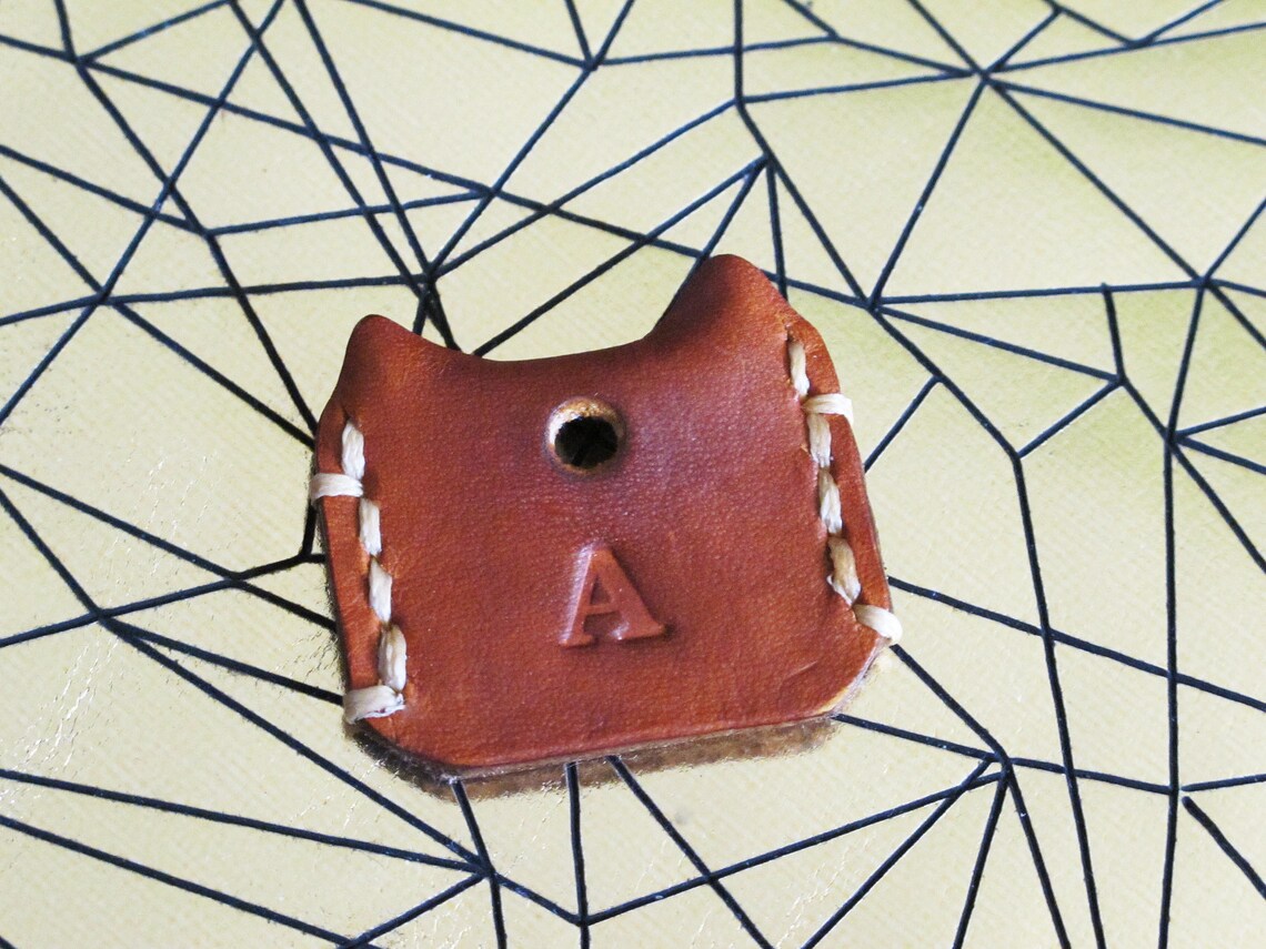 Meow Key Cover in Vegetable Tanned Leather Set of 3 Set of | Etsy