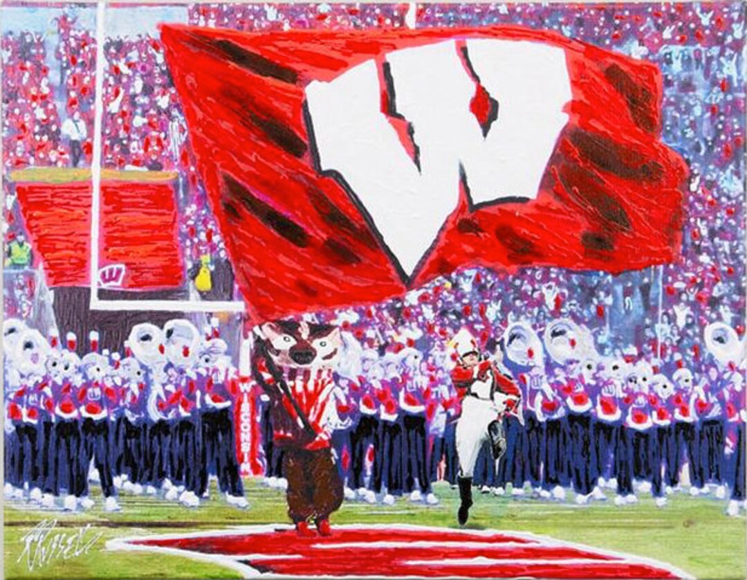 Wisconsin -bucky Badger Leading the Band - Etsy