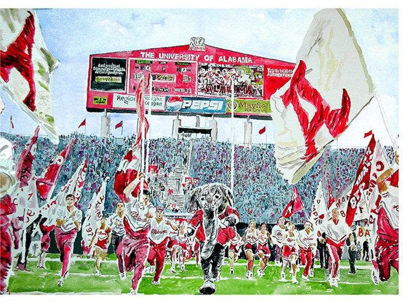 Roll Tide Roll - Print - Alabama Crimson Tide - Etsy