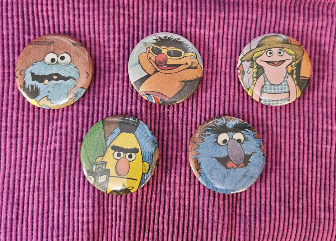 Sesame Street Pin Set 1.5 Inches in Diameter - Etsy