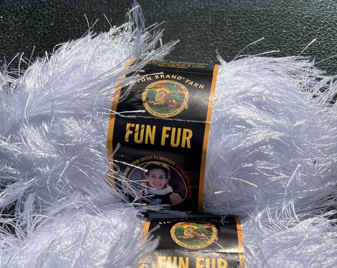 Lion Brand Fun Fur Yarn White - Etsy
