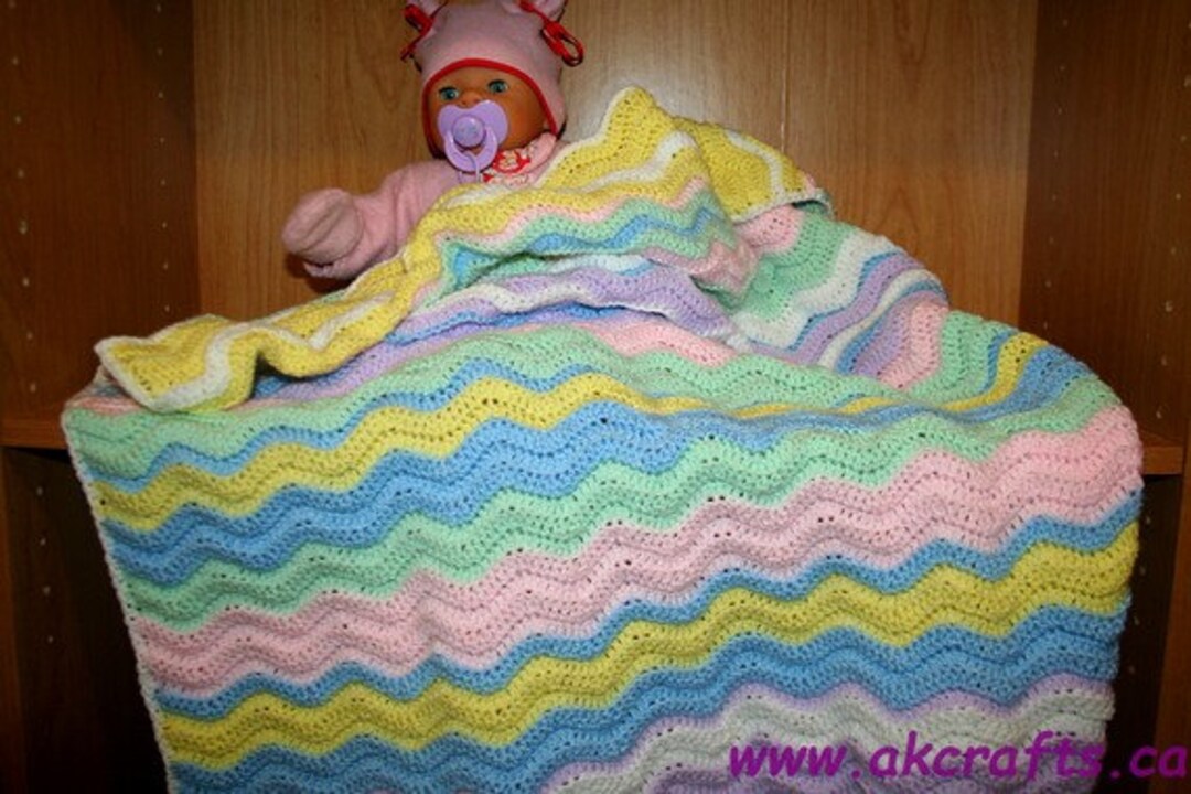 Crochet Pattern - Wave Pattern, Ripple - Baby Afghan - Throw - Pdf ...