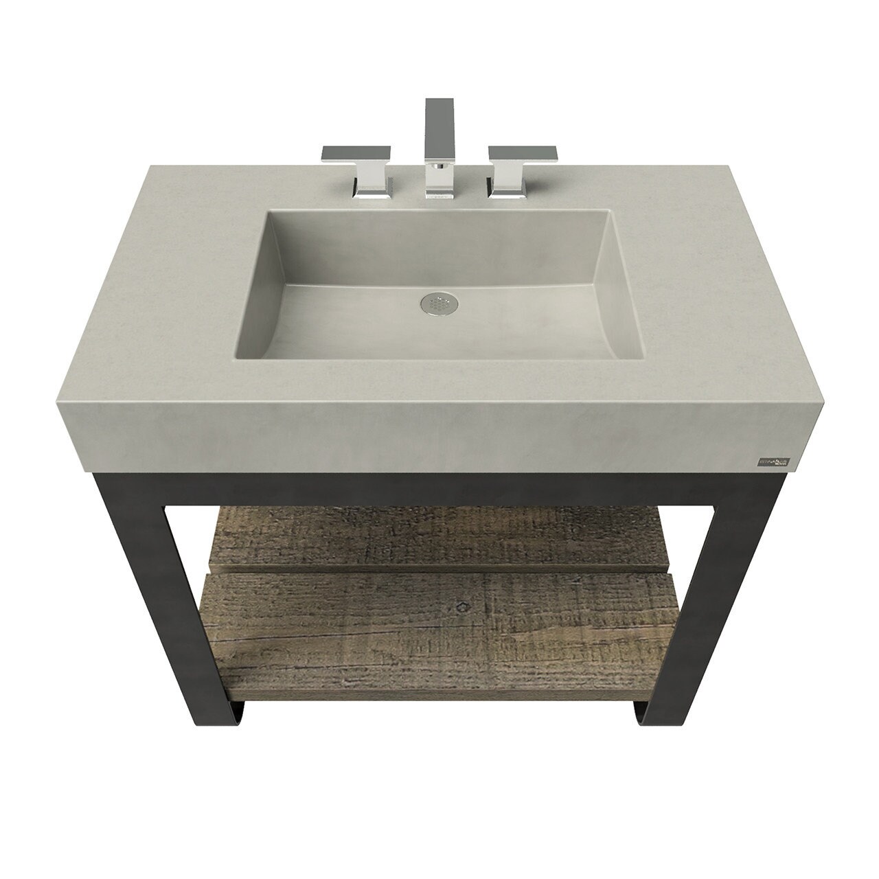 30 Inch Trueform Outland Steel Vanity With Modern Concrete Sink for ...