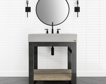60 Inch Trueform Outland Steel Vanity With Modern Concrete Sink for ...