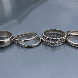 Sterling Silver Stacking Ring Set, Stackable Ring Set, Stacker Rings ...