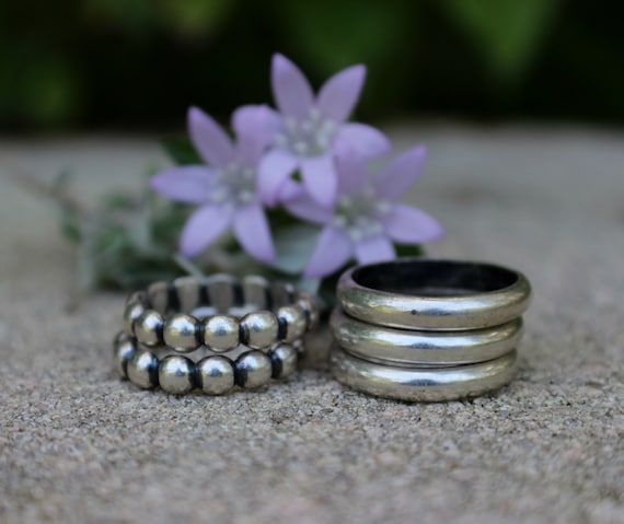 Sterling Silver Stacking Ring Set Stack Ring Set Stacker | Etsy