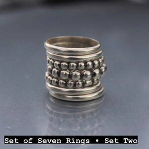 STACKING RINGS, Two Sets of Sterling Silver Stacking Rings, Everyday ...