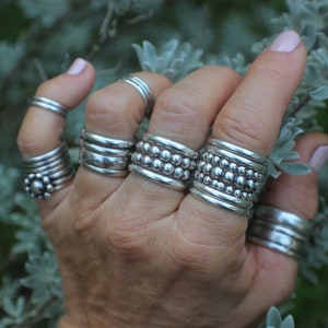 STACKING RINGS, Two Sets of Sterling Silver Stacking Rings, Everyday ...