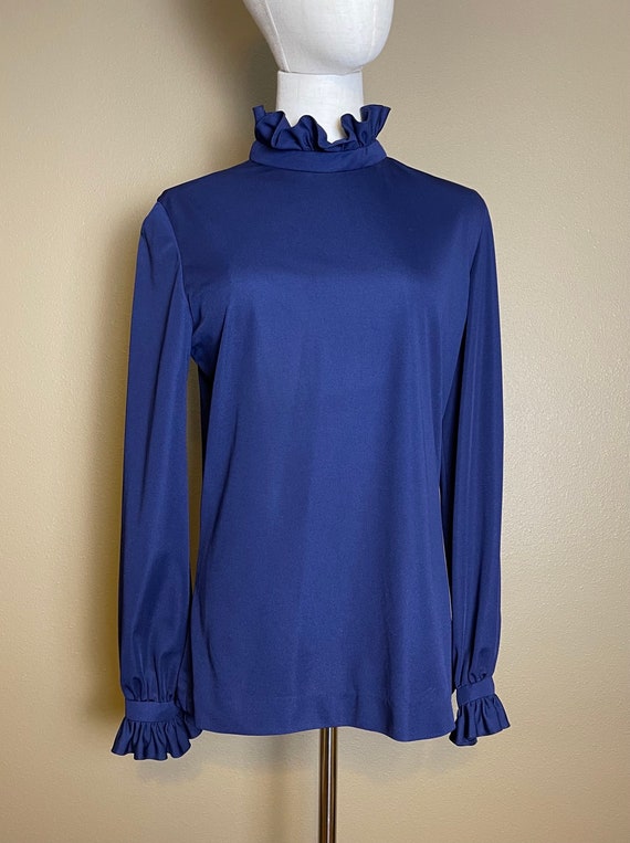 1960s vintage navy ruffle - Gem