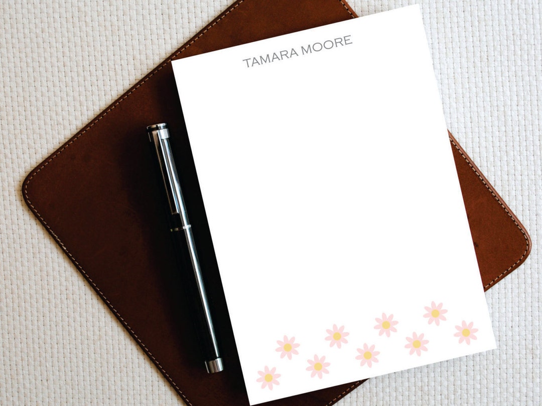 Personalized Notepad, DAISIES Custom Notepad, 5x7 Inches Writing Paper ...