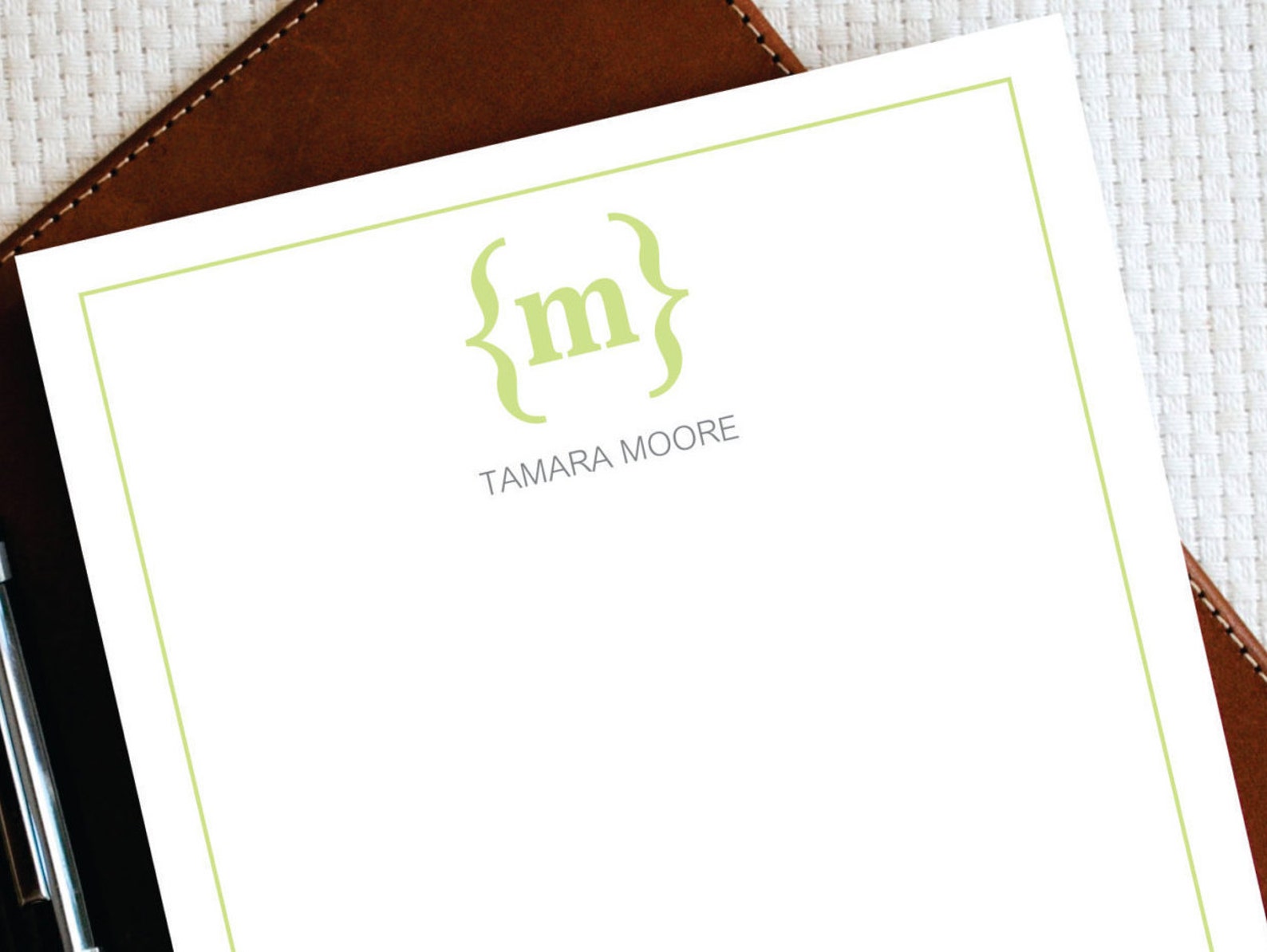 Custom Personalized Notepad,custom Notepad,parenthesis Monogram,5x7 ...