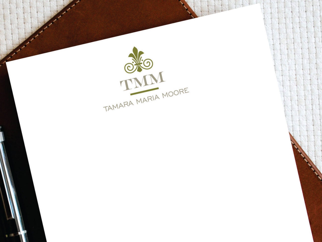 Personalized Notepad, Name, Initials, Personalized Stationery,fleur DE ...