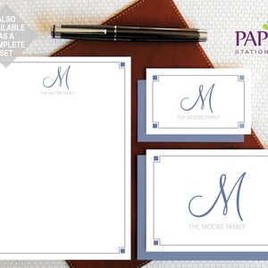 Personalized Notepad, ELEGANT MONOGRAM Note Pad, Personalized Family ...